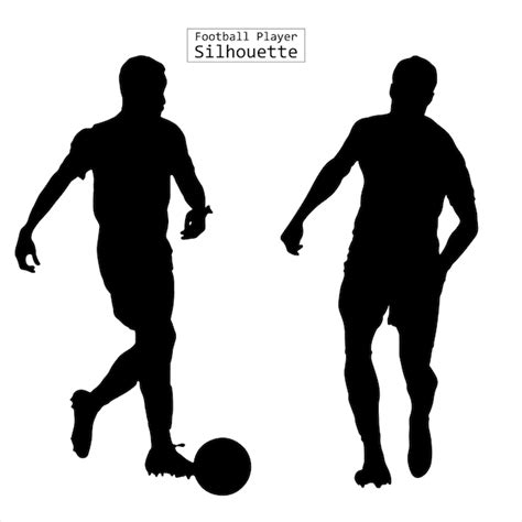 Silhueta Do Jogador De Futebol Vetor Premium