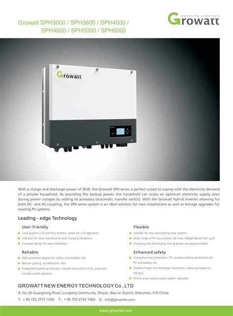 Growatt 3kw 3 6kw 5kw 6kw Hybrid Solar Inverter 2 MPP2 LV