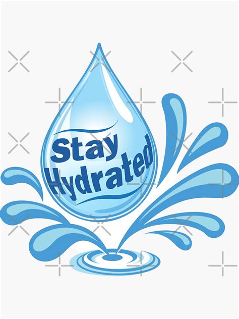 Stay Hydrated Drink Water Water Drop H O Flask Bottle Sticker