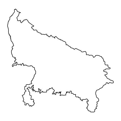 Uttar Pradesh State Map Administrative Division Of India Vector