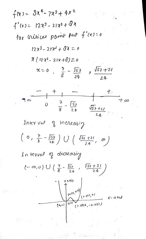 [solved] f x 3x 4 7x 3 4x 2 find the decreasing increasing course hero
