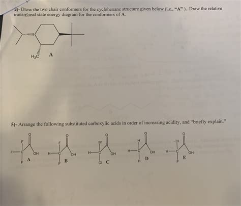 Solved 1 Draw The Two Chair Conformers For The Cyclohexane Chegg