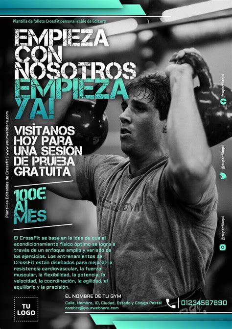 Crea pósters de CrossFit con plantillas editables