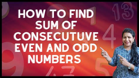 how to find sum of consecutive even and odd natural numbers youtube