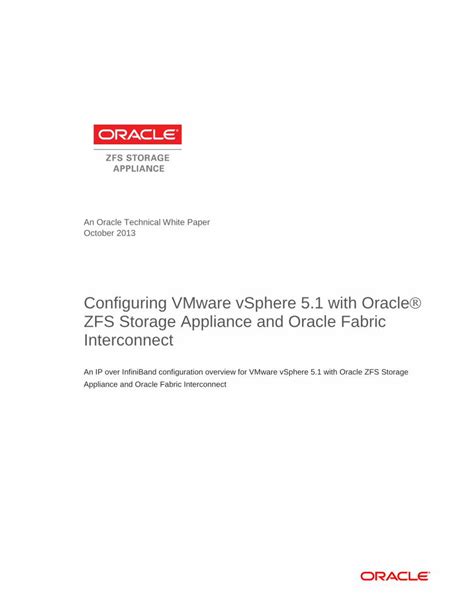 PDF Configuring VMware VSphere 5 1 With Oracle ZFS Storage