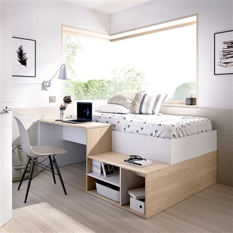 Cama Con Escritorio Y Estantes Cama Juvenil Barata Tifon Es