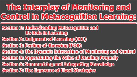 the interplay of monitoring and control in metacognition learning