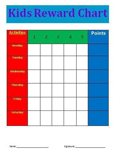 Blank Reward Chart Template 6 Templates Example Within Blank Reward