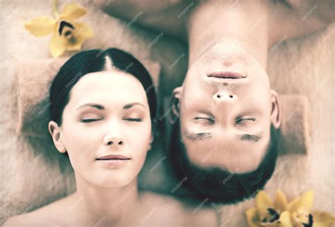 Premium Photo Picture Of Couple In Spa Salon Lying On The Massage Desks