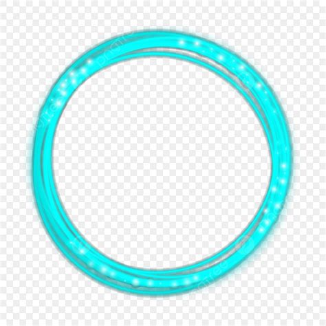 Círculo Brillante De Neón Azul Con Brillo PNG dibujos Brillante