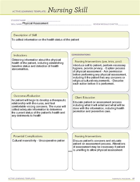 Client Safety Nursing Skill Template