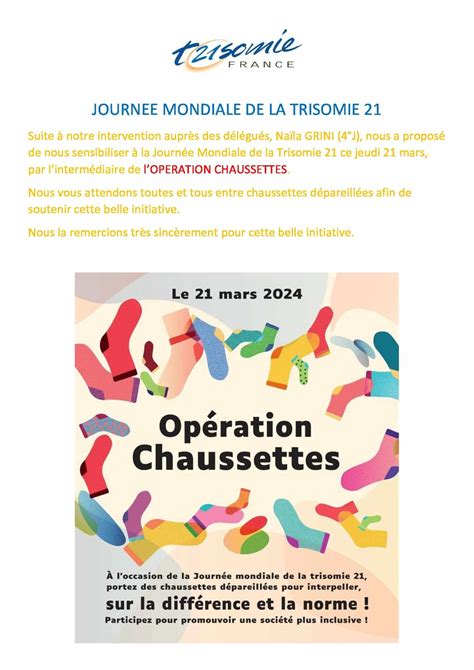 Journée Mondiale de la Trisomie 21 belle initiative de Naïla