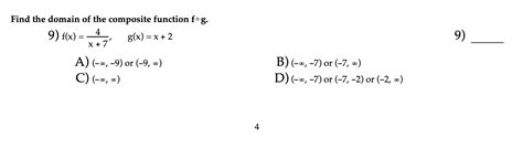 solved 9 find the domain of the composite function fºg 9