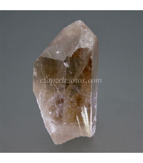 Punta Natural De Cuarzo Ahumado Con Rutilo Minerales Sueltos