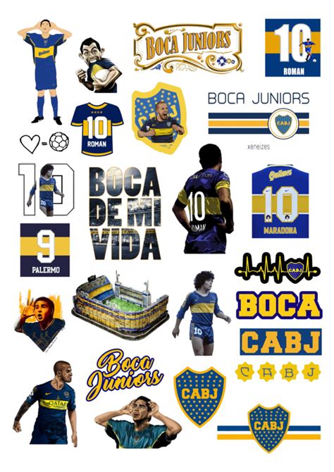 Boca Juniors Pack Stickers Kit Imprimible Vinilos Pdf