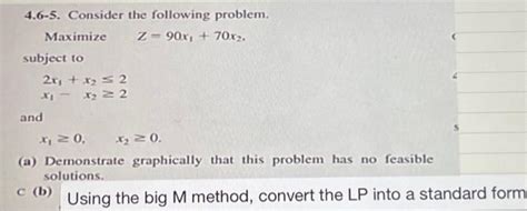 solved 4 6 5 consider the following problem z 90x₁