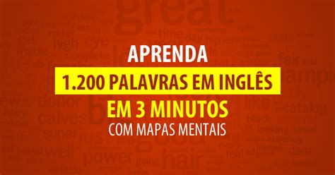 Aprenda 1200 Palavras de Inglês em 3 Minutos Mapas Mentais