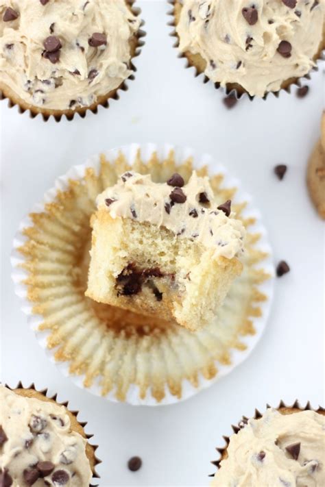 Chocolate Chip Cookie Dough Cupcakes The Gold Lining Girl