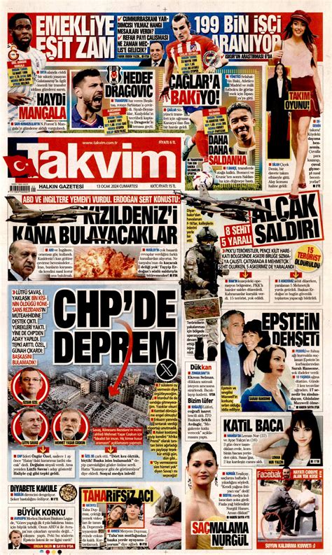 Takvim Gazetesi Takvim Manşet Oku Haberler 13 Ocak 2024