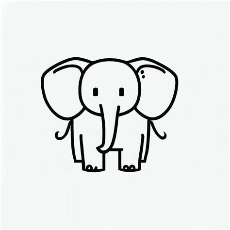 Dibujos de Un Elefante Fácil para Colorear para Colorear Pintar e
