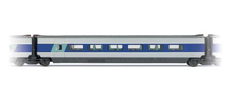 Voiture voyageurs intermédiaire 2ème classe TGV Sud Est Livrée bleu et