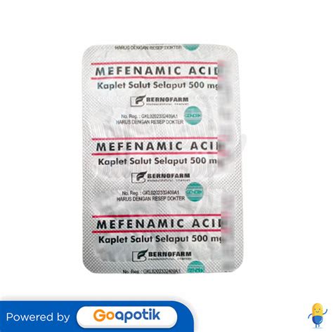 MEFENAMIC ACID BERNOFARM 500 MG BLISTER 10 KAPLET Kegunaan Efek