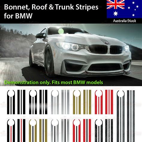Fits BMW Rally Racing Body HOOD BONNET ROOF Rear TRUNK Line Stripe Trim