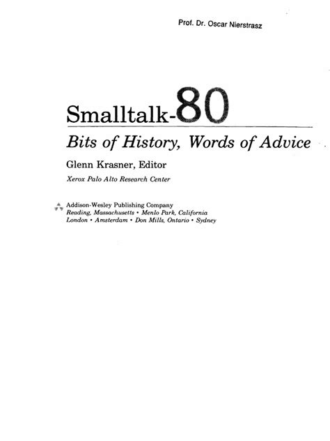 smalltalk 80 bits of history pdf class computer programming programming language