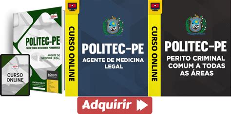 Apostila E Cursos Concurso POLITEC PE 2024 Agente Medicina E Perito