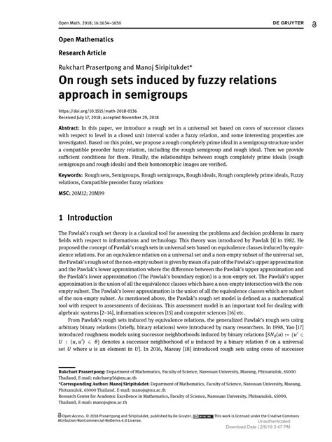 pdf on rough sets induced by fuzzy relations approach in semigroups