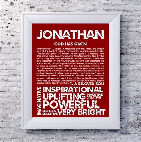 JONATHAN Personalized Name Print Typography Print Detailed Name