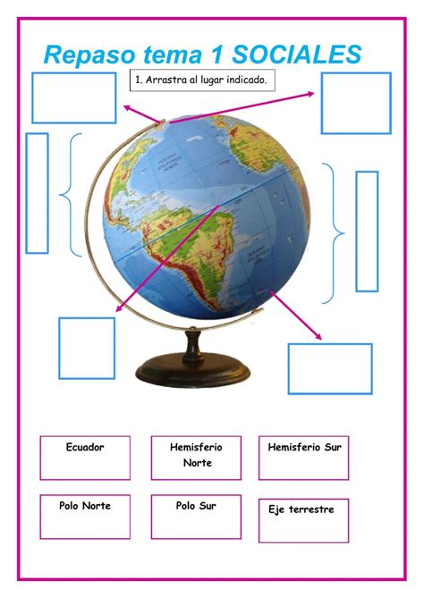 Actividad pdf online de los continentes para 1º primaria Artofit