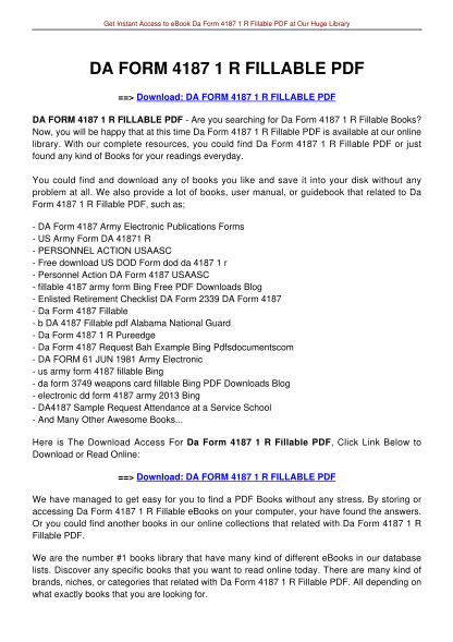 Da Form R Fillable Pdf Printable Forms Free Online