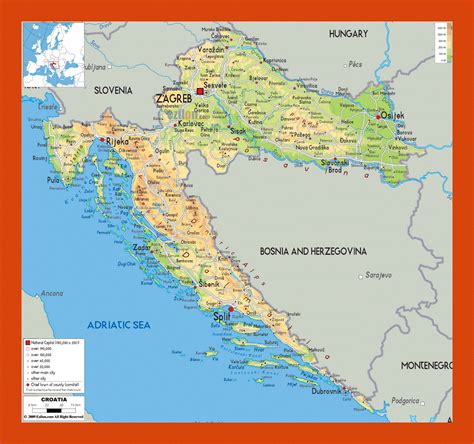 Maps Of Croatia Political Physical And Road Maps Maps Of Croatia The