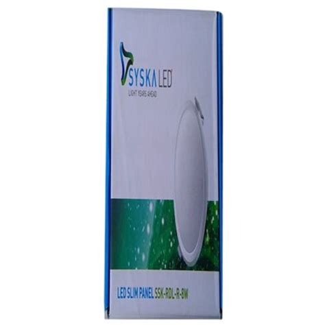 Round Cool White 8W Syska LED Slim Panel Light Model Name Number Ssk