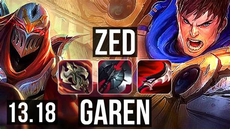 Zed Vs Garen Mid Quadra Solo Kills M Mastery Legendary