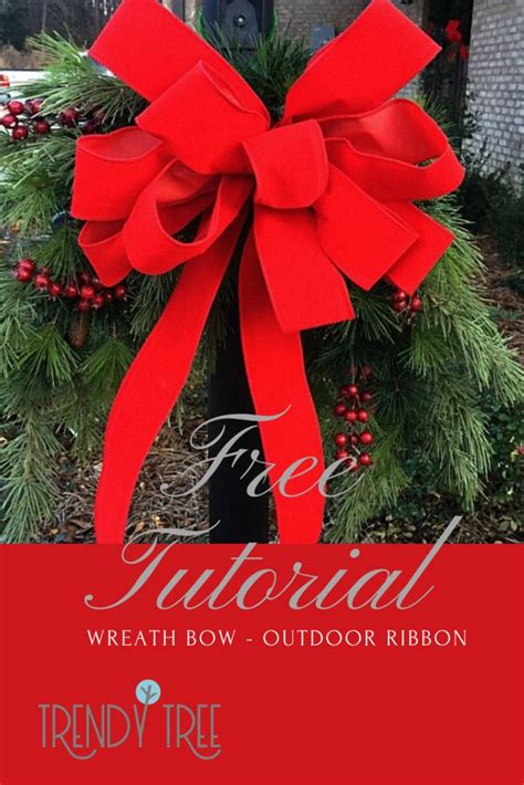 DIY Outdoor Velvet Ribbon Wreath Bow Tutorial