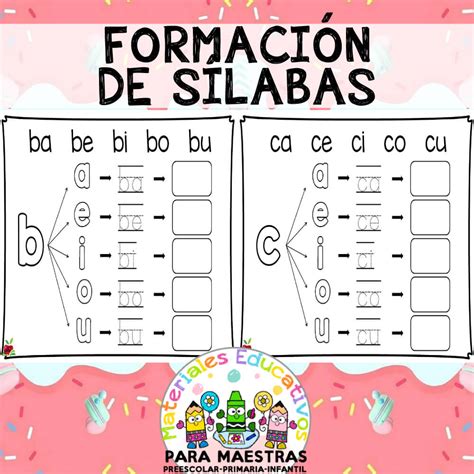 Fichas para Formación de Sílabas Materiales Educativos para Maestras