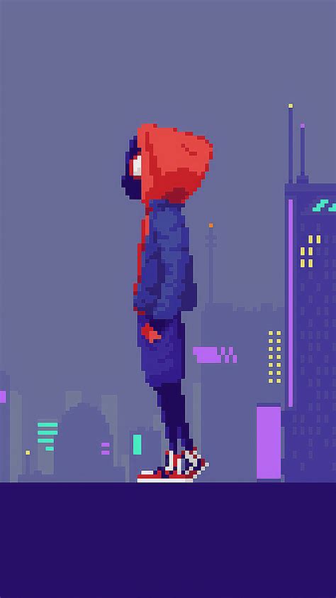 Miles Morales Pixel Art In 2160x3840 Resolution Marvel Spiderman Art