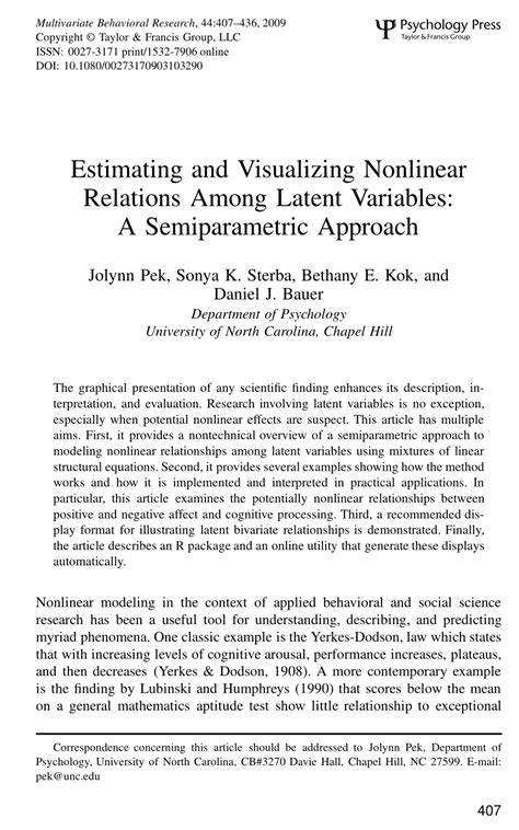 pdf estimating and visualizing nonlinear relations among latent variables a semiparametric