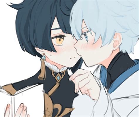 Chongyun And Xingqiu Genshin Impact Drawn By Hnnoo Danbooru