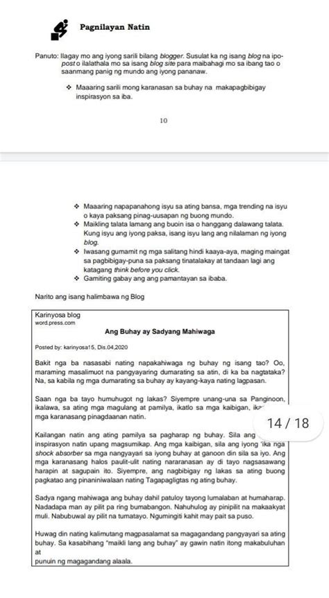 Halimbawa Ng Mga Karanasan Sa Buhay Brainly