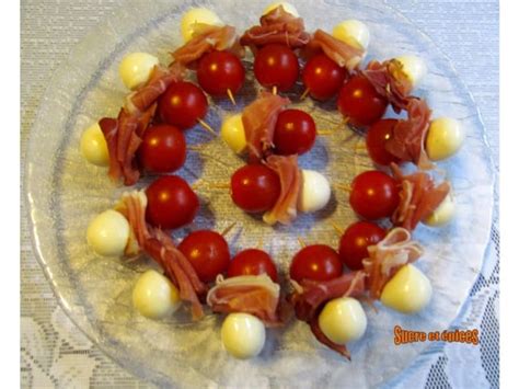 Mini Brochettes Aux Tomates Cerises Jambon De Pays Et Mozzarella