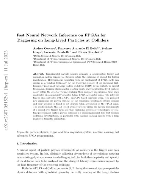 pdf fast neural network inference on fpgas for triggering on long lived particles at colliders