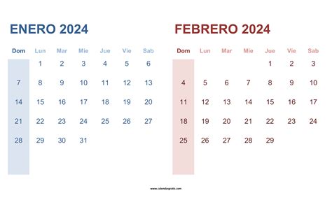 Calendario 2024 Enero Febrero Marzo Vida Allyson