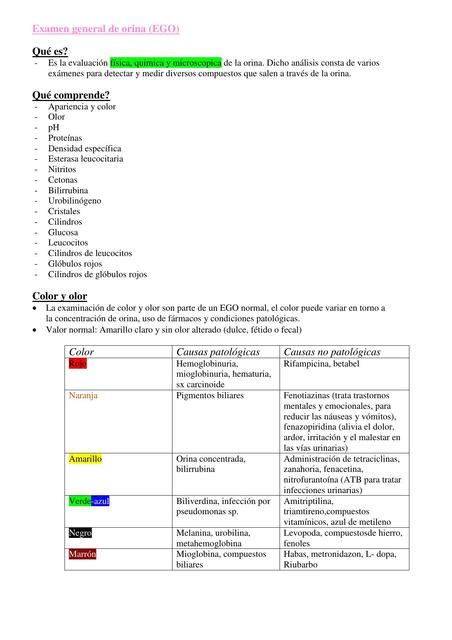Examen General De Orina Piera Campodonico Udocz