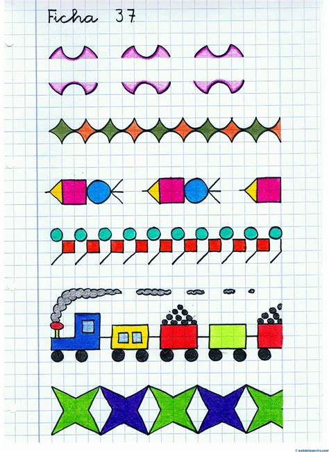 Caligrafía Material de refuerzo II Dibujos en cuadricula Web del