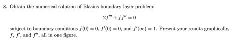 obtain the numerical solution of blasius boundary