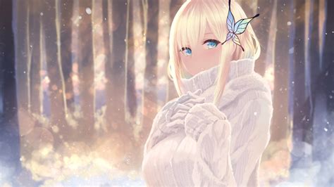 Hình nền con gái mùa đông Anime Ecchi Chicas anime Rubia ojos