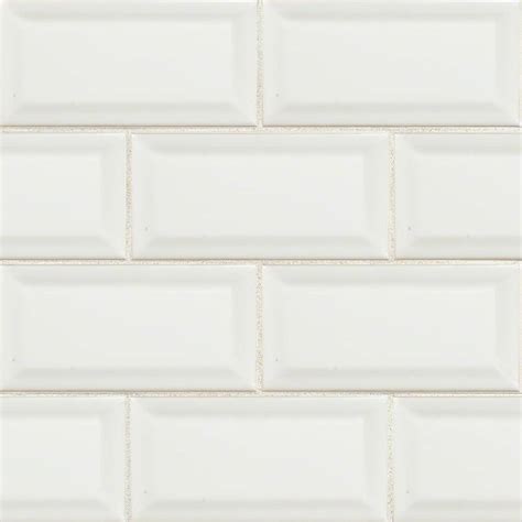 White Beveled Subway Tile 3X6 MSI Backsplash Tile